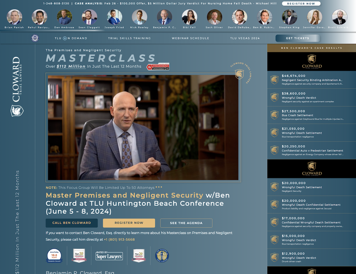 The Premises and Negligent Security Masterclass w/Ben Cloward at TLU ...